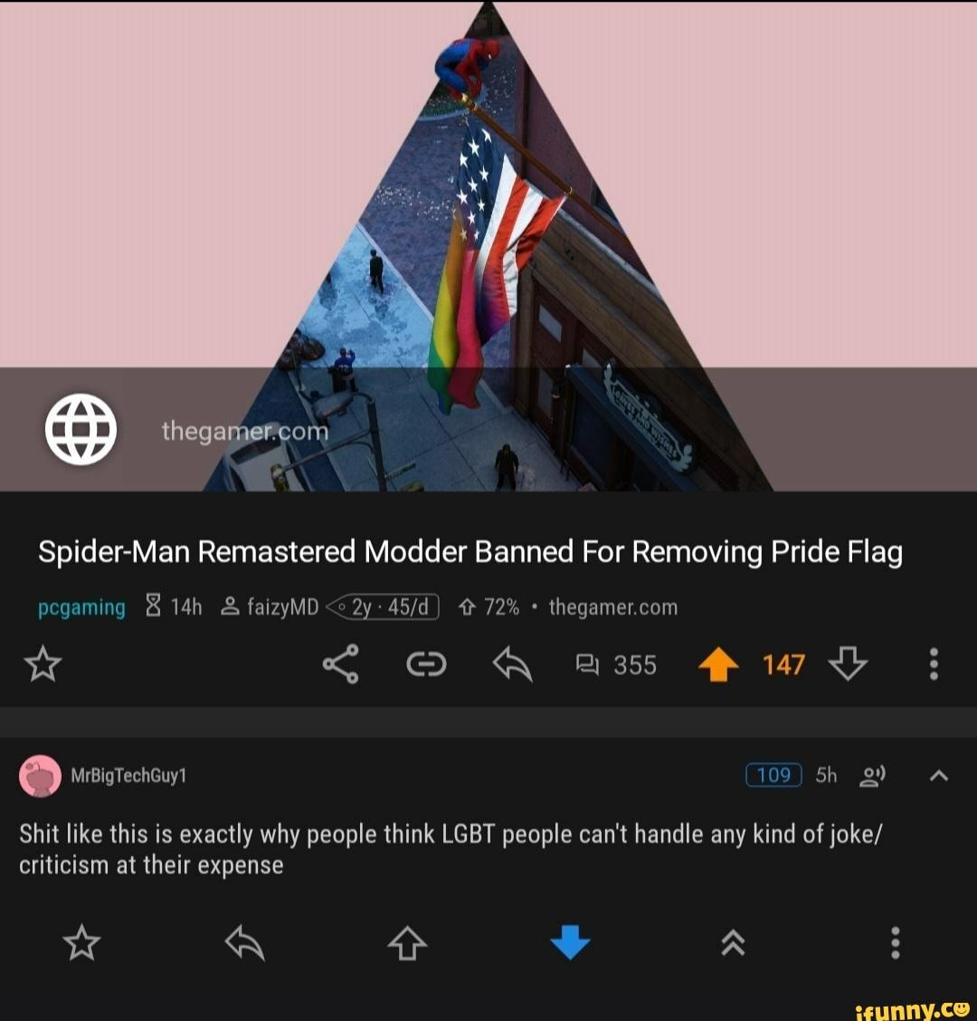 Spider Man Remastered Modder Banned For Removing Pride Flag pegaming ...