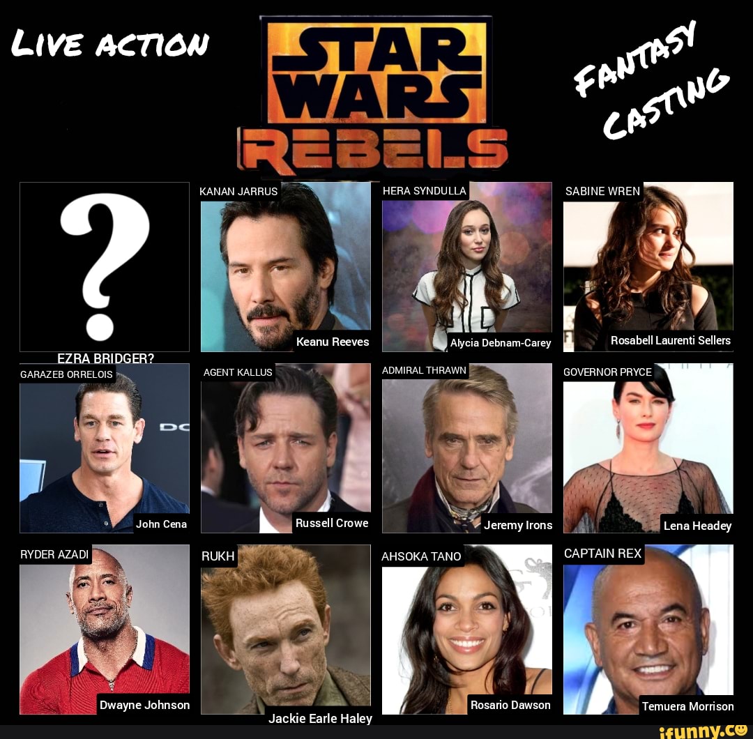 Live ACTION we KANAN JARRUS Keanu Reeves A yela Detmam-Carey d Rosabell ...