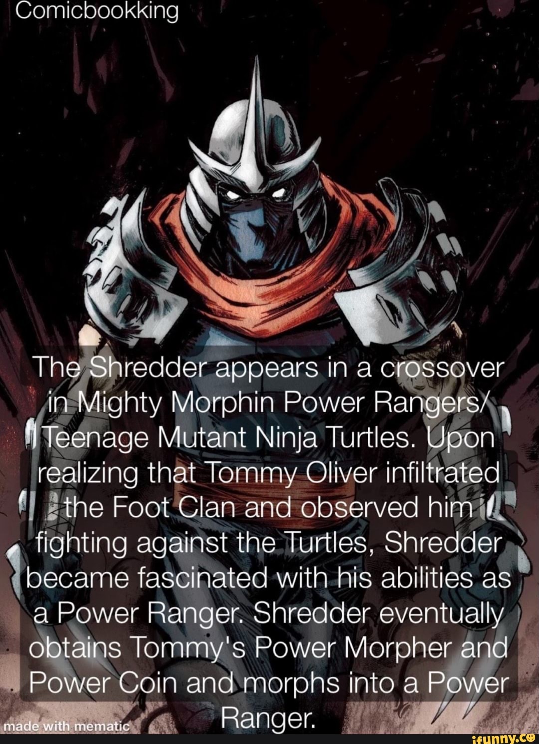 Comicbookking The Shredder appears in a ghty Morphin Power Ninja Ra ...