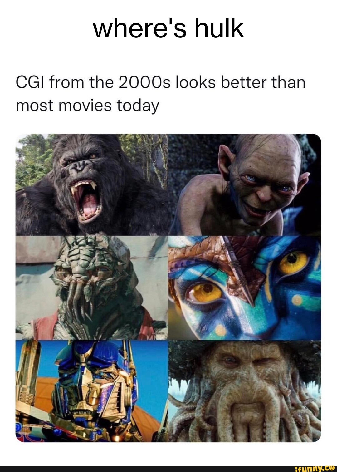 Where's hulk CGI from the 2000s looks better than most movies today ...
