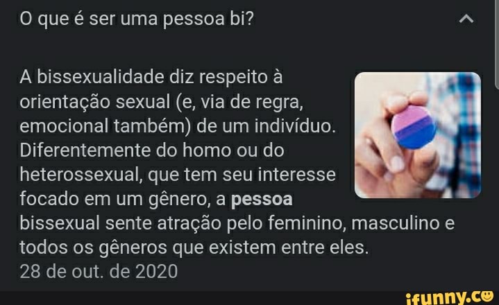 O que é ser uma pessoa bi? bissexualidade diz respeito à orientação ...