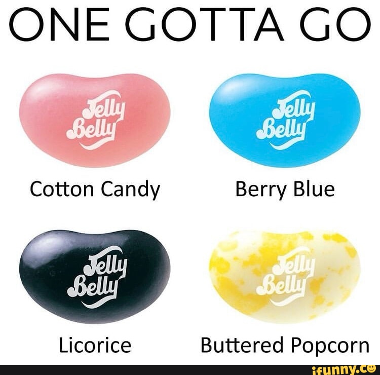 ONE GOTTA GO Cotton Candy Berry Blue Licorice Buttered Popcorn - iFunny