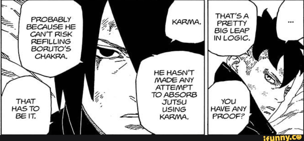 PROBABLY BECAUSE HE CAN'T RISK REFILLING BORUTO'S CHAKRA. THAT'S A ...