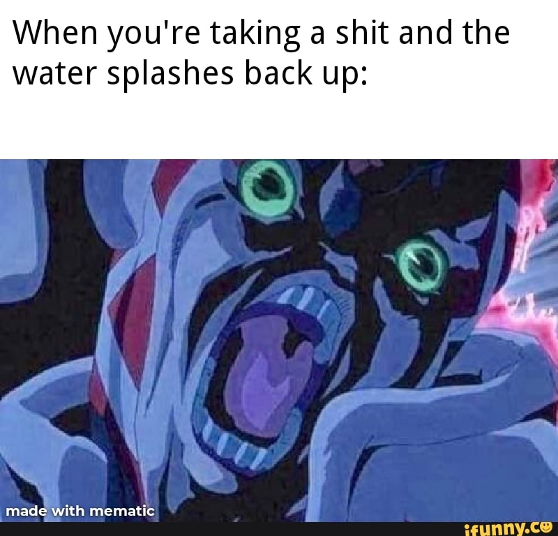 When you're taking a shit and the water splashes back up: I if I A made ...