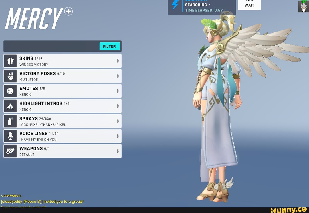 SEARCHING TIME ELAPSED MERCY" SKINS WINGED VICTORY VICTORY POSES ...
