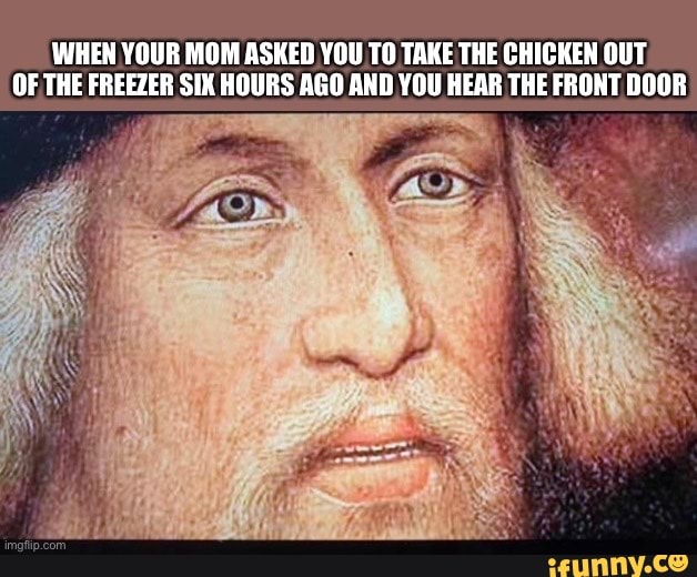WHEN YOUR MOM ASKED YOU TO TAKE THE CHICKEN OUT OF THE FREEZER SIX ...