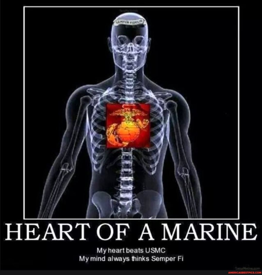 HEART OF A MARINE My heart beats USMC My mind always thinks Semper Fi ...