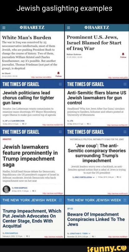 Jewish gaslighting examples @HAARETZ @HAARETZ White Man's Burden ...