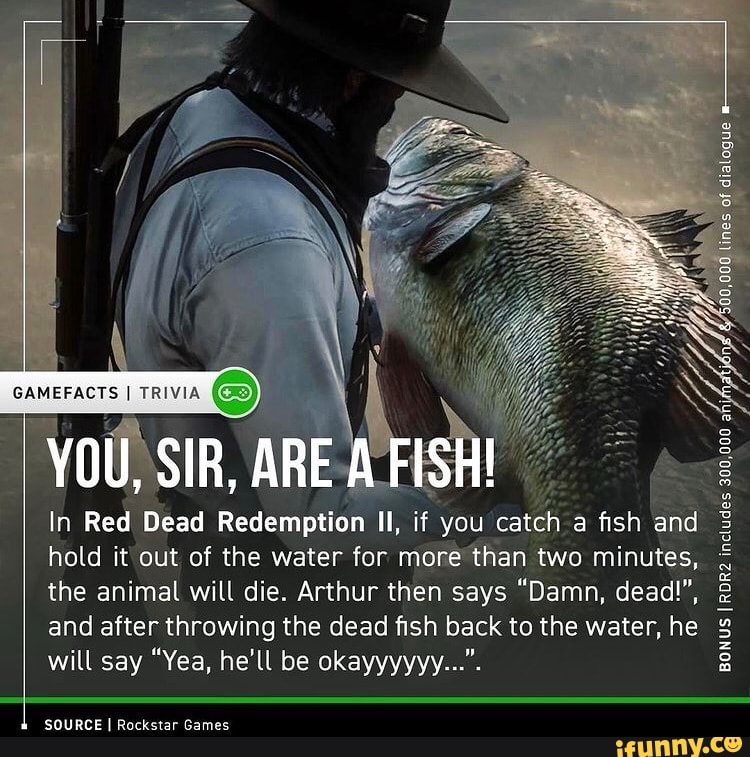 GAMEFACTS I TRIVIA YOU, SIR, ARE A FISH! In Red Dead Redemption Il, if ...