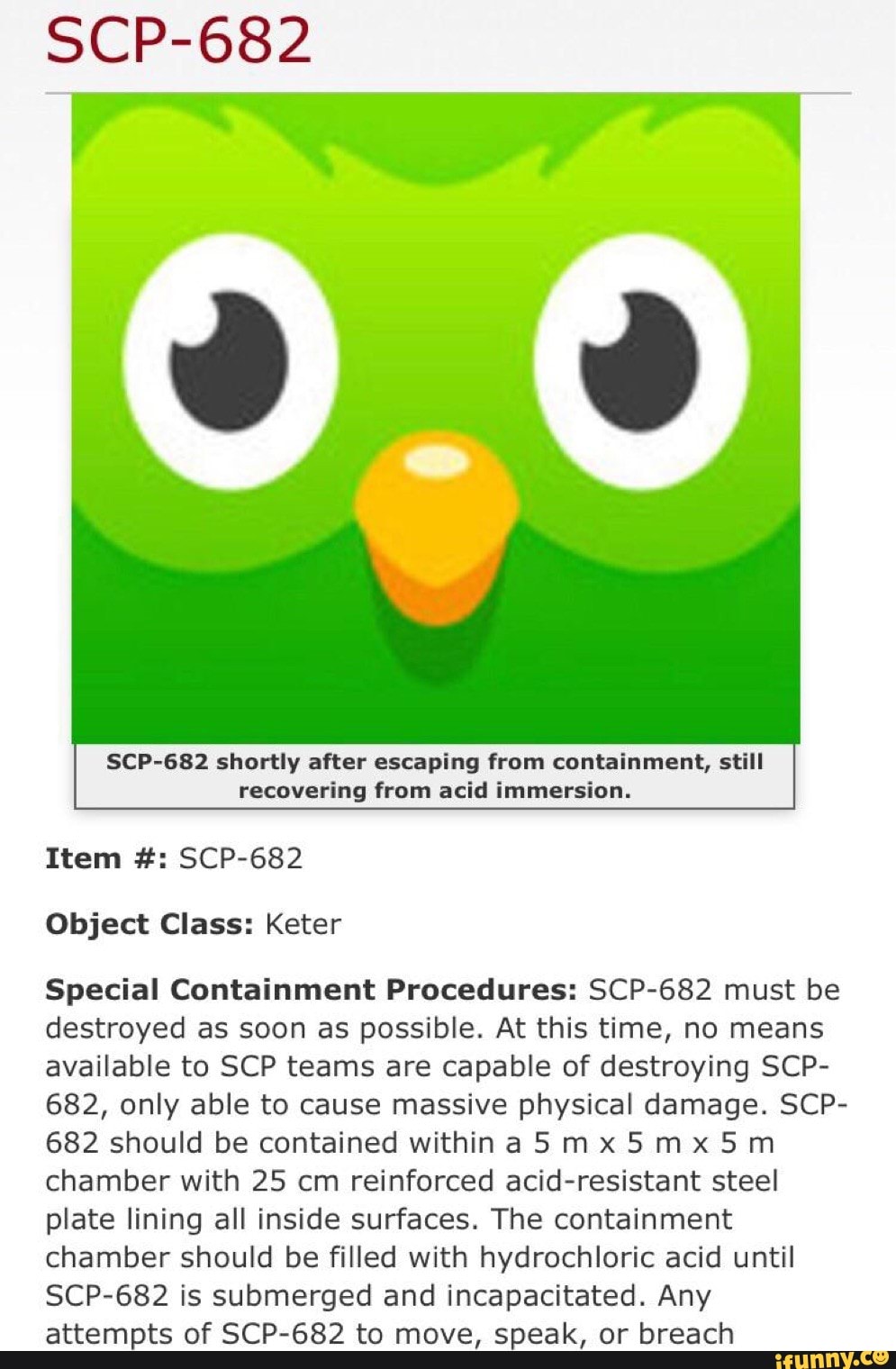 SCP-682 SCP-682 shortly after escaping from containment, still ...