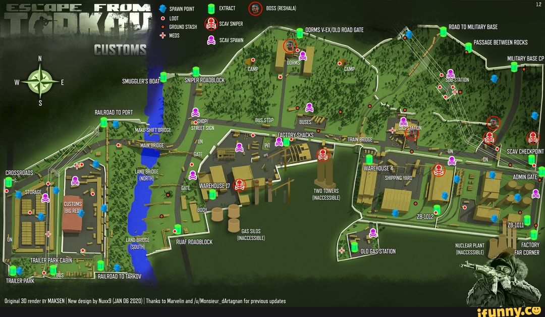 Escape From Tarkov Customs Map - )