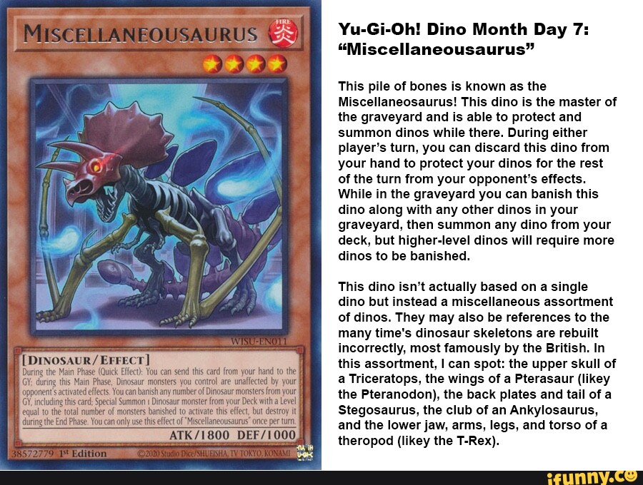 DINOSAUR / EFFECT] During the Main Phase (Quick Eec: You can send this ...