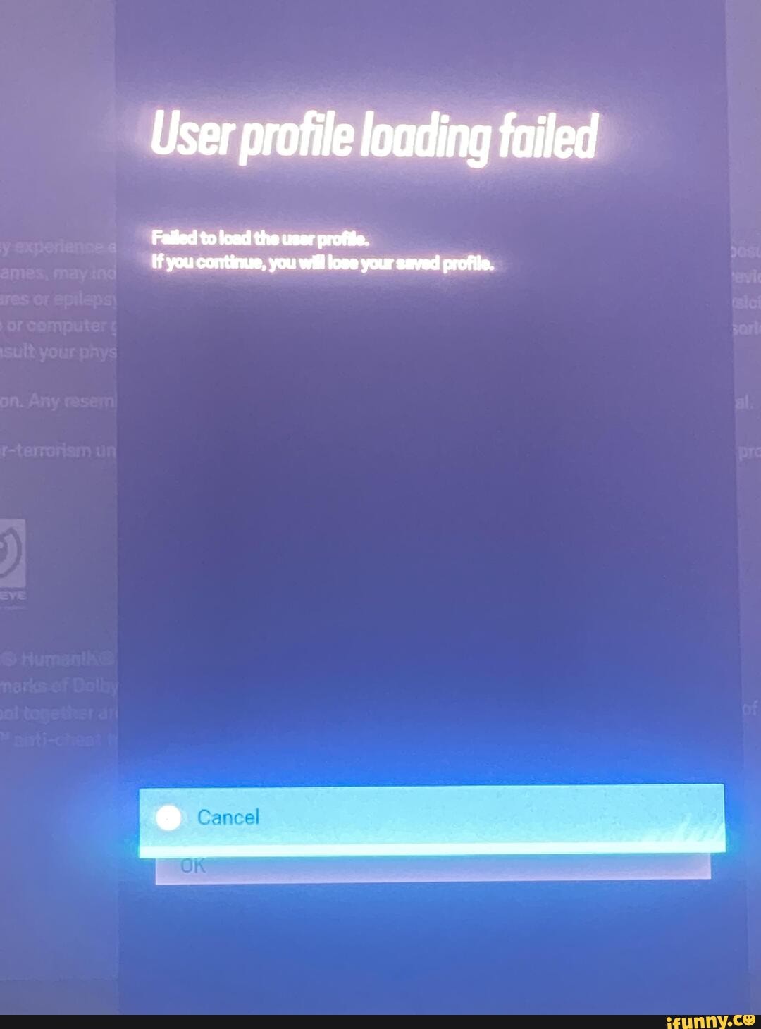 User profile loading failed Failed to load the user profile. If you ...