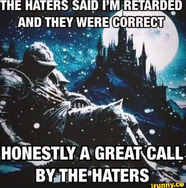 THE HATERS SAID I'M RETARDED AND THEY WERE CORRECT HONESTLY A GREAT ...