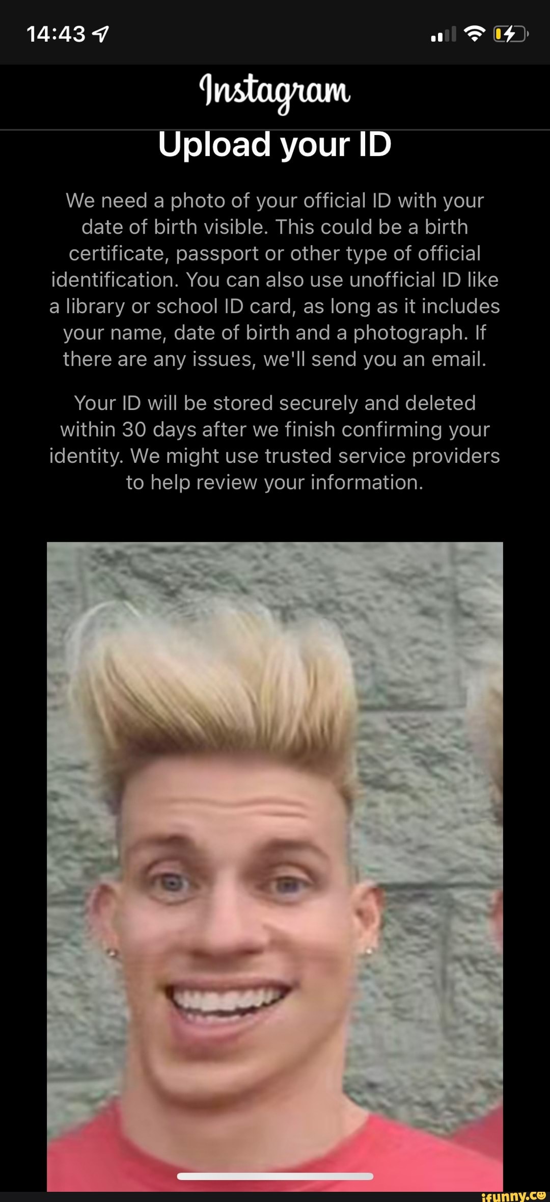 All Instagram Upload your ID We need a photo of your official ID with ...