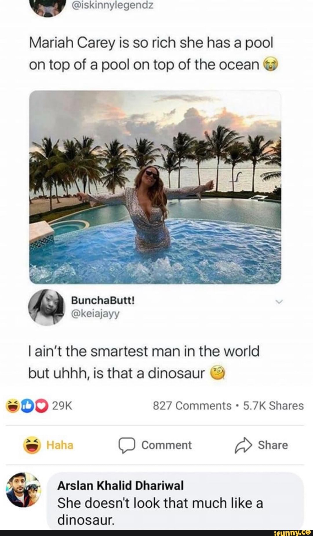 Mariah Carey is so rich she has a pool on top of a pool on top of the ...