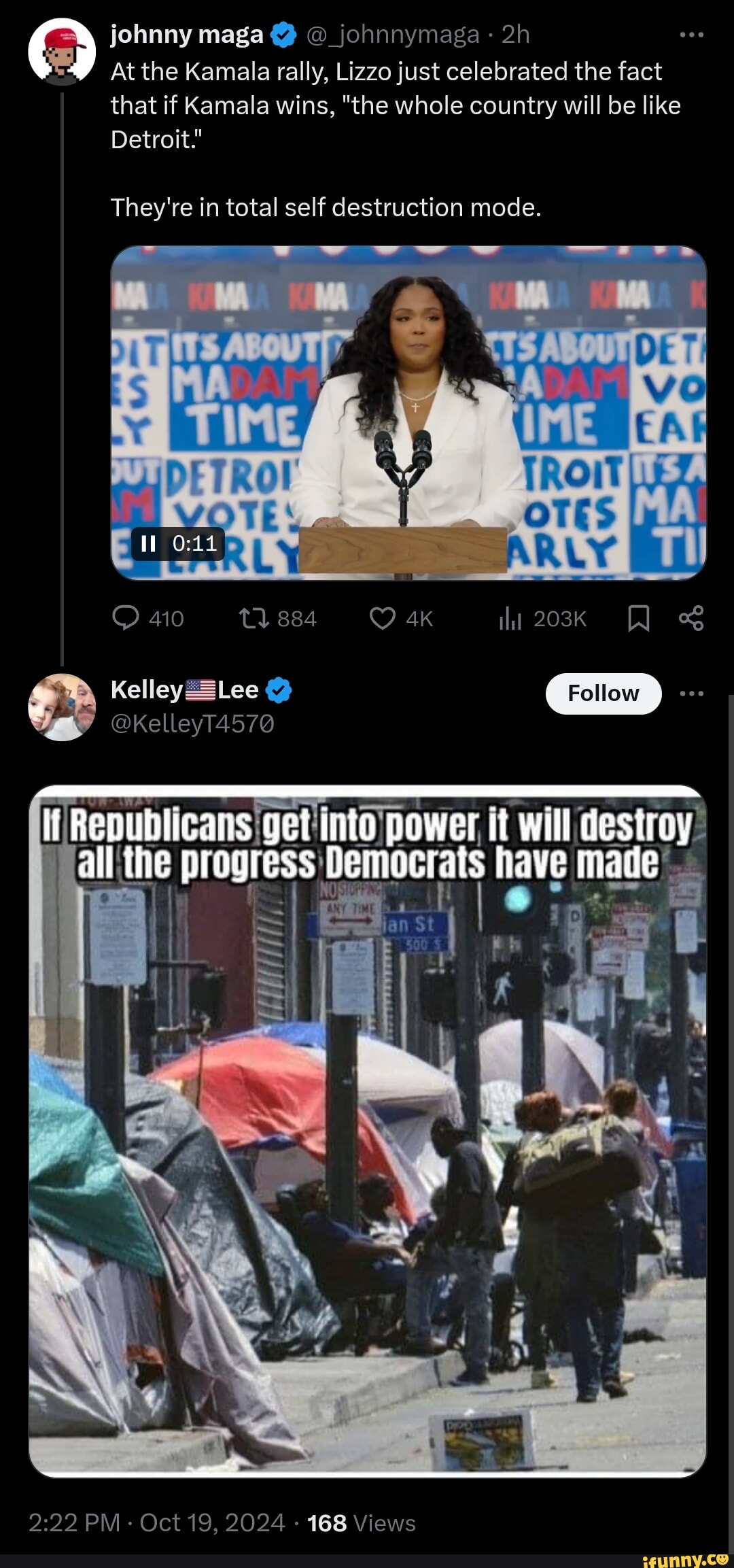 @ johnny maga @ @_johnnymaga At the Kamala rally, Lizzo just celebrated ...