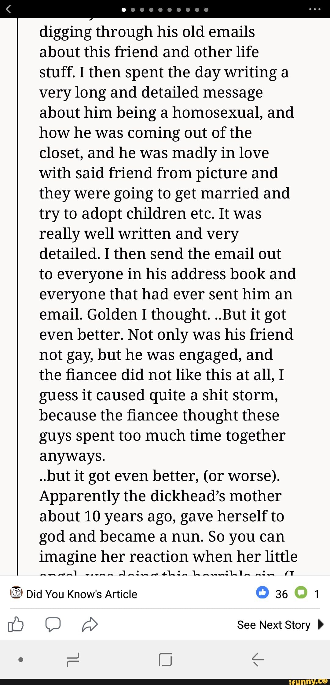 Revenge can be sweet - digging through his old emails about this friend ...