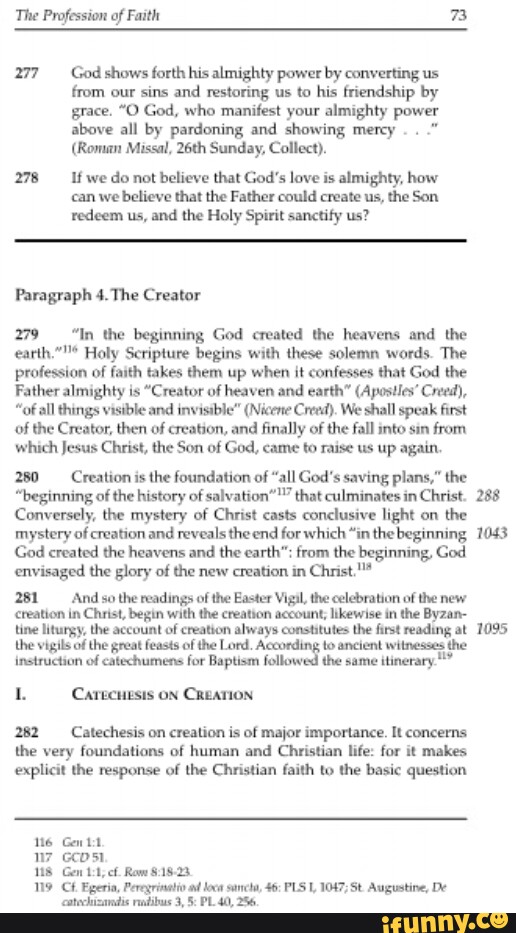 The Profession of Faith 277 _God shows forth his almighty power by ...