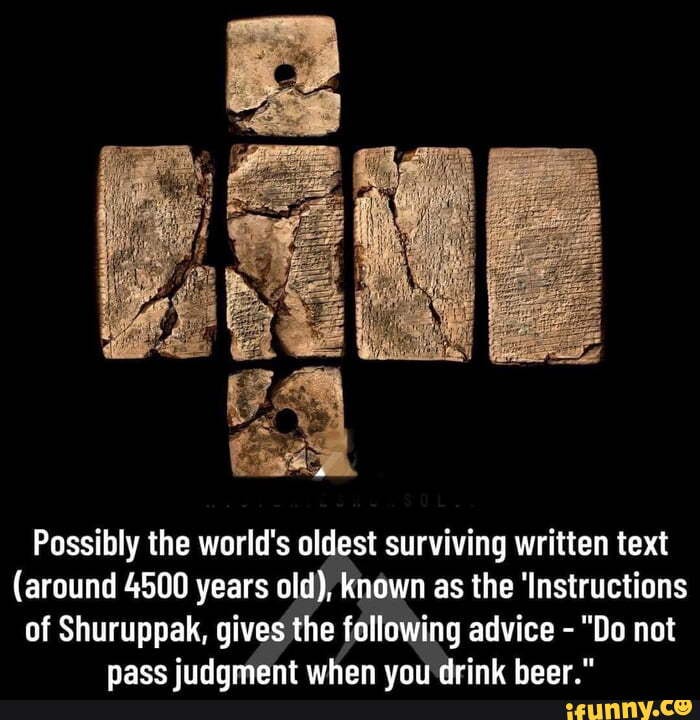 Possibly the world's oldest surviving written text (around 4500 years ...