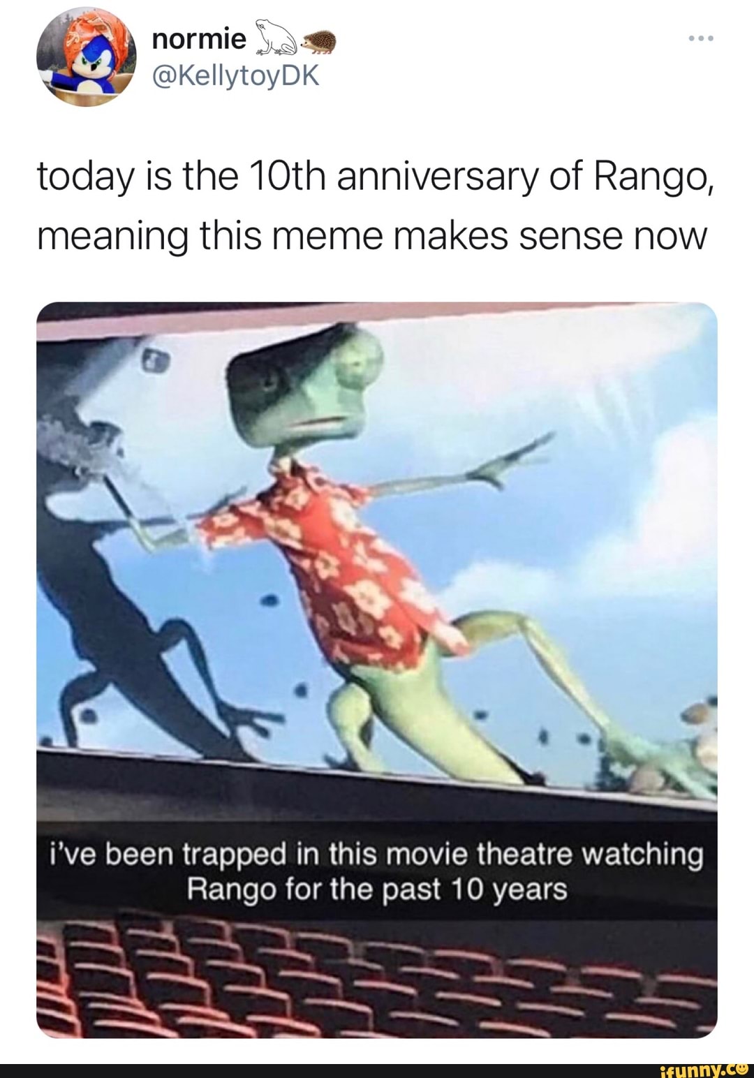 Normie @KellytoyDK today is the 10th anniversary of Rango, meaning this ...