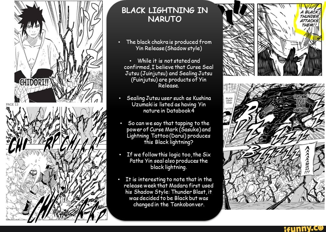 BLACK LIGHTNING IN NARUTO The black chakrais produced from Yin Release ...