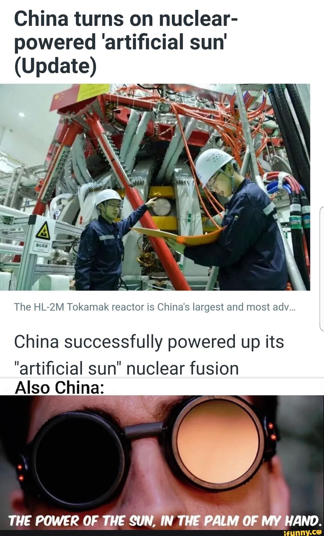 China turns on nuclear- powered 'artificial sun' (Update) The HL-2M ...