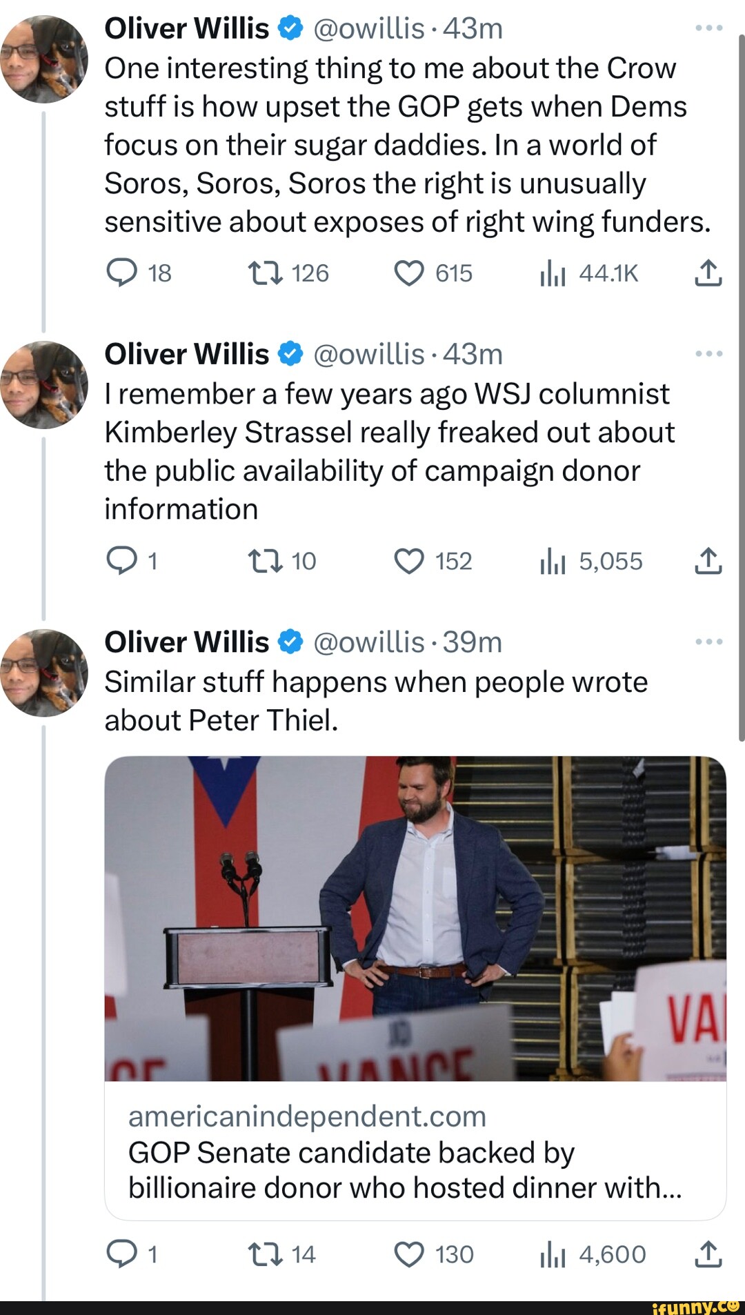 Oliver Willis @ @owillis One interesting thing to me about the Crow ...