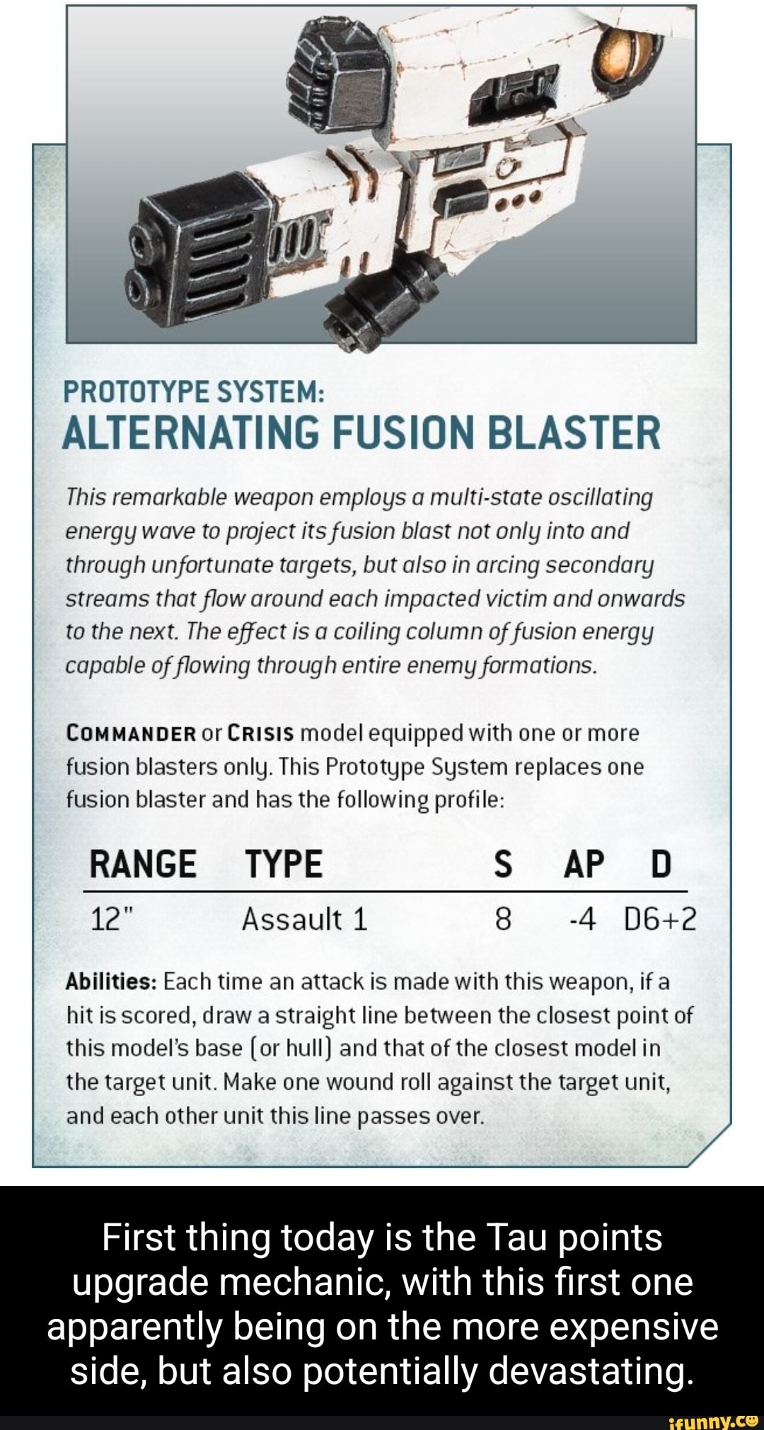 PROTOTYPE SYSTEM: ALTERNATING FUSION BLASTER This remarkable weapon ...