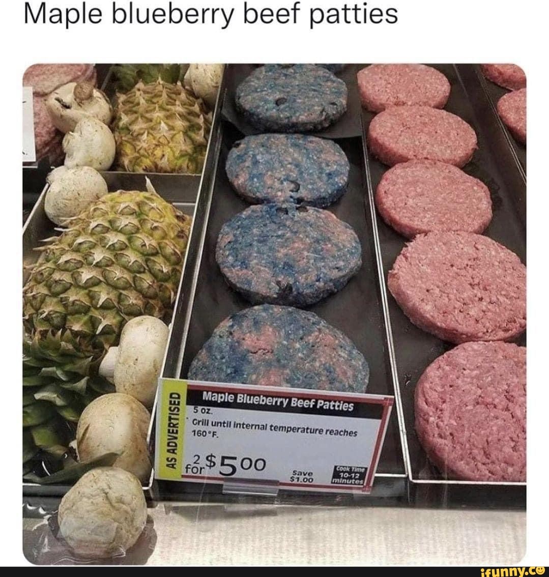 Maple blueberry beef patties Patties japle Blueberry Bees - iFunny