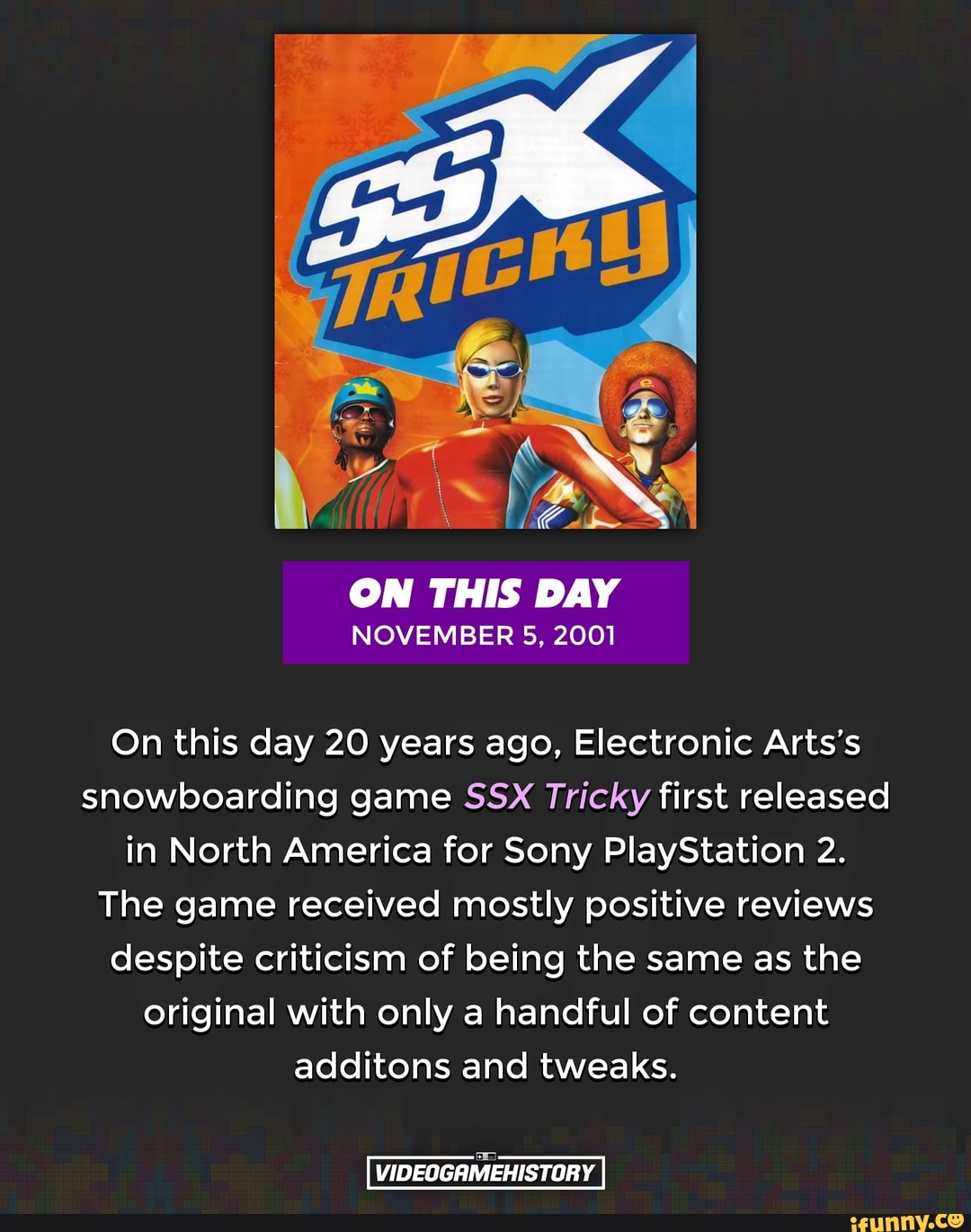 ON THIS DAY NOVEMBER 5, 2001 On this day 20 years ago, Electronic Arts ...