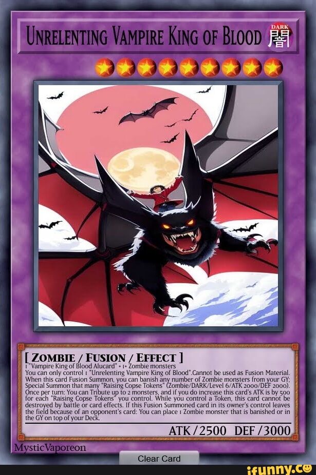 DARK OF ZOMBIE / FUSION / EFFECT Vampire King of Blood Alucard" 1 ...