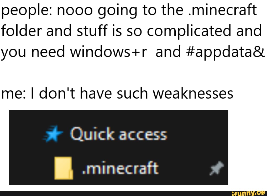 People: nooo going to the .minecraft folder and stuff is so complicated ...