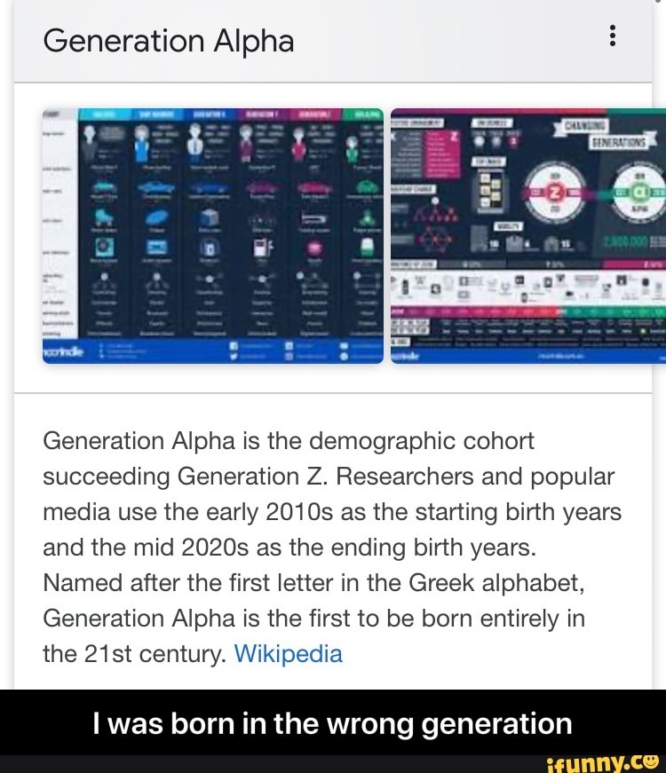 Generation Alpha E Generation Alpha is the demographic cohort ...