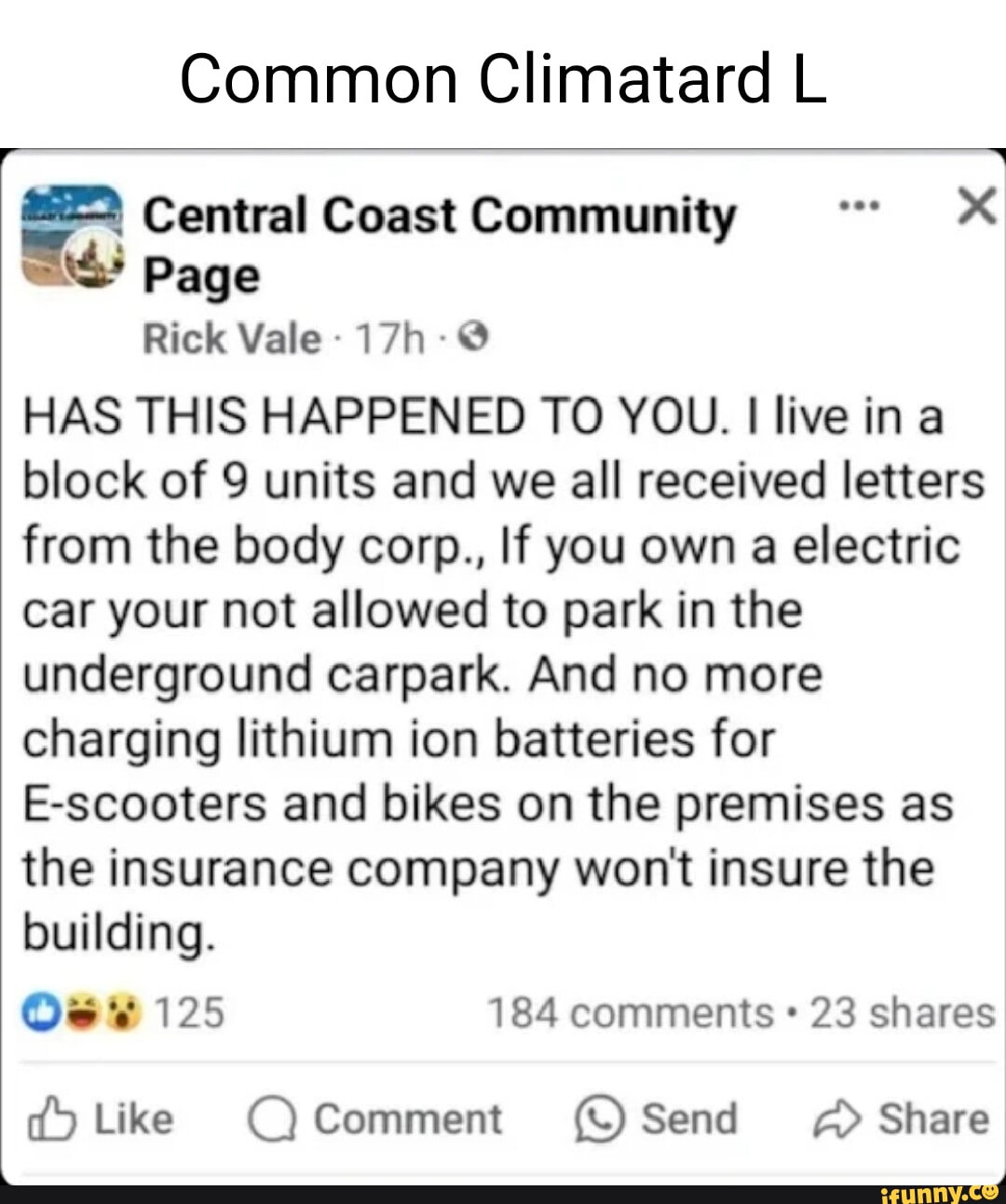Common Climatard L Central Coast Community Page Rick HAS THIS HAPPENED ...