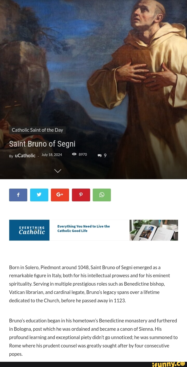 Catholic Saint of the Day Saint Bruno of Segni uCatholic =9 Ww Catholic ...