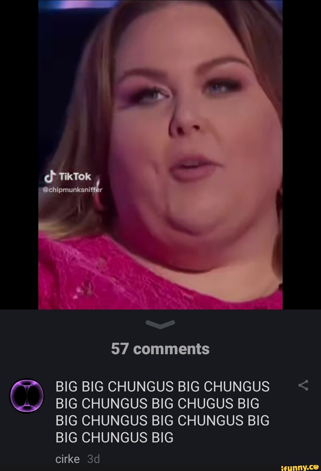 @chipmunksniffer 57 comments BIG BIG CHUNGUS BIG CHUNGUS BIG CHUNGUS ...
