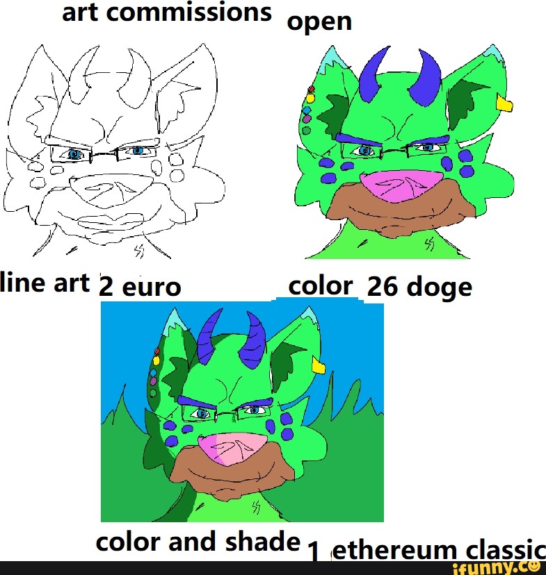 Art commissions open Borg line art 2 euro color 26 doge color and shade athereum classic - iFunny