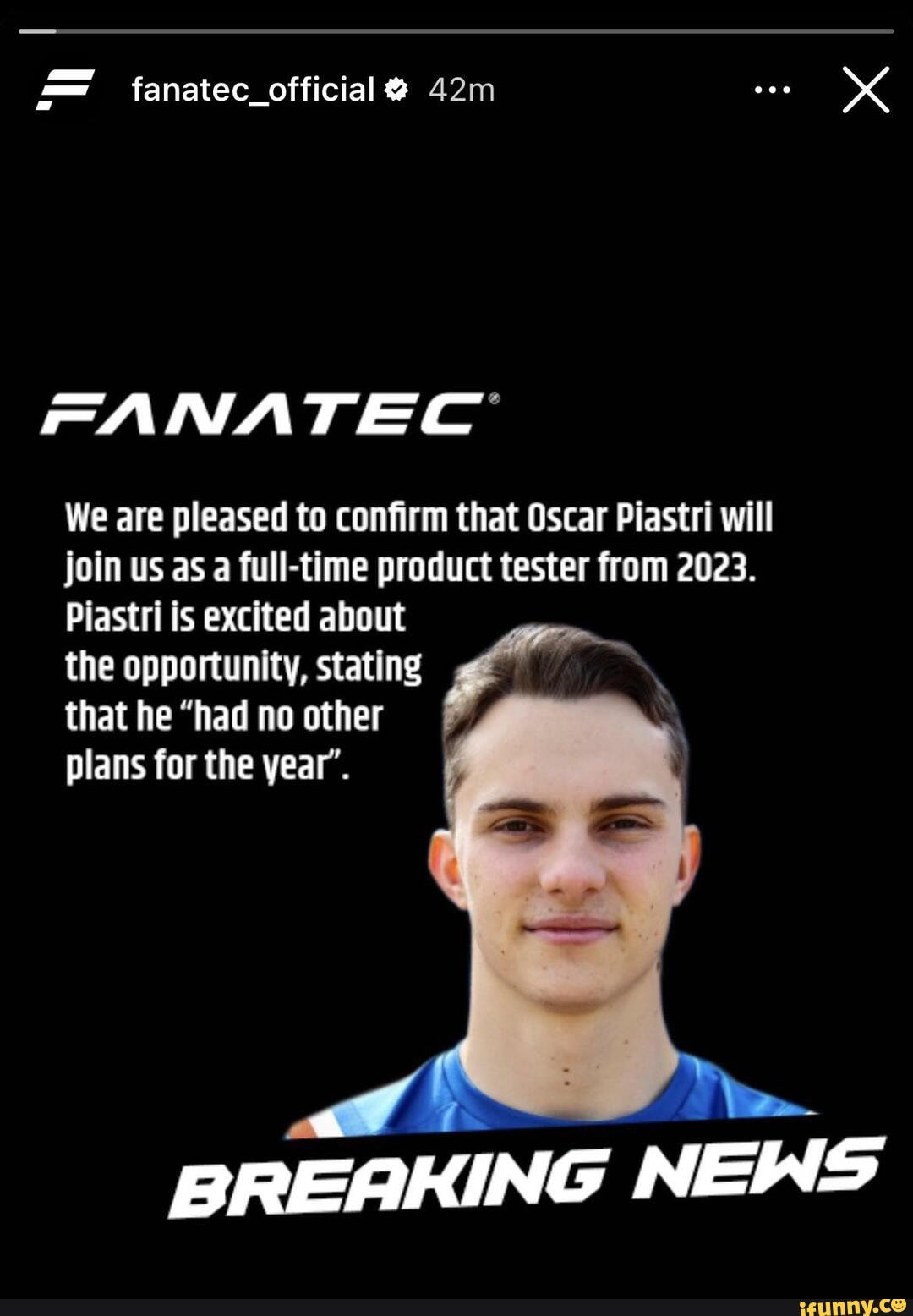 Fanatec_official PAIN We are pleased to confirm that Oscar Piastri will ...