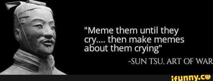 "Meme them until they cry.... then make memes about them crying" -SUN ...
