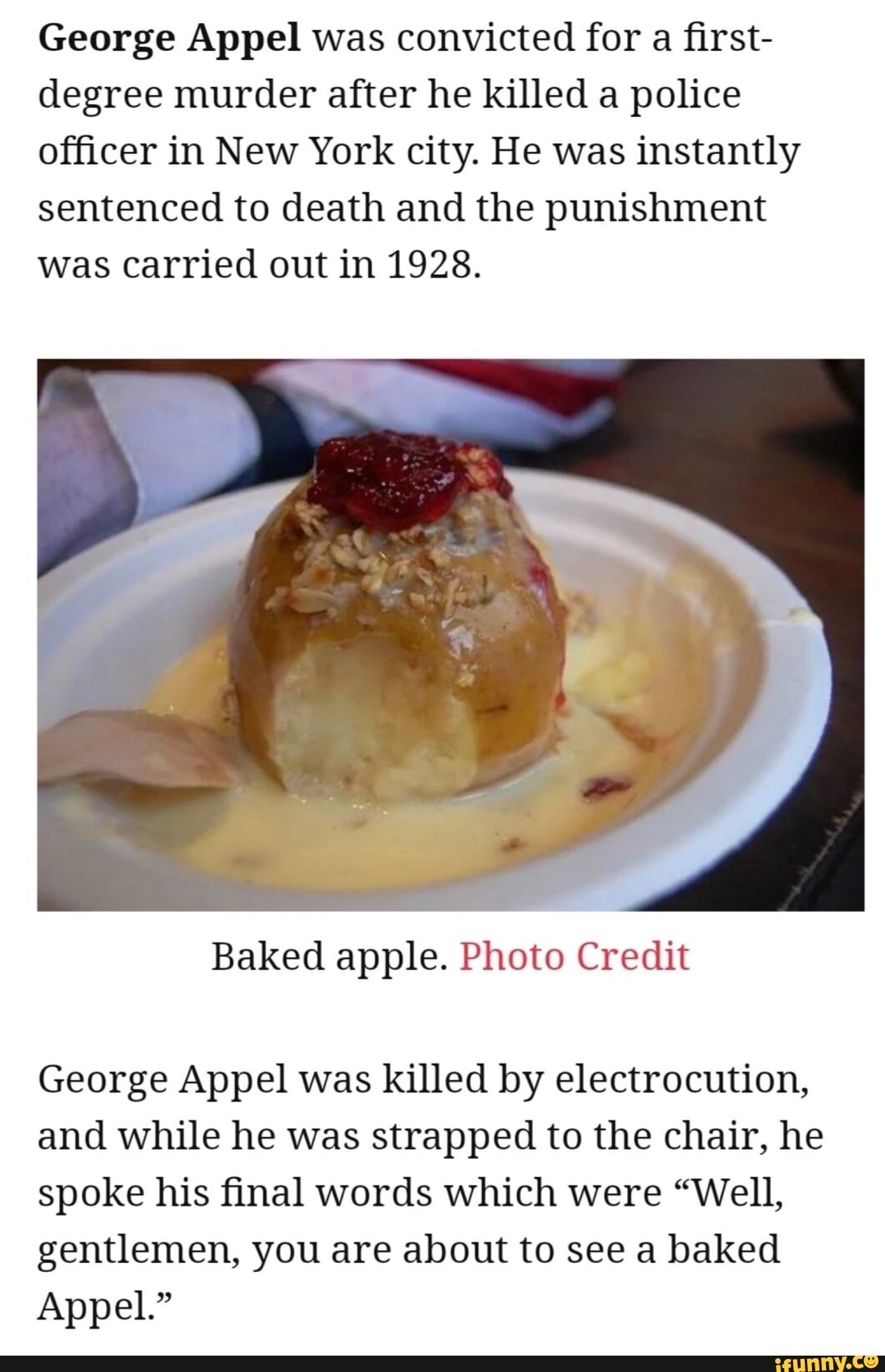 George Appel was convicted for a first- degree murder after he killed a ...