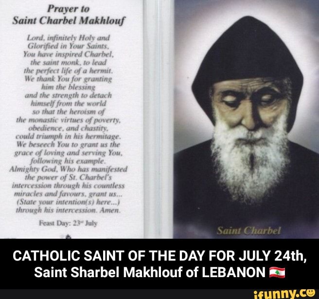 Prayer to Saint Charbel Makhlouf Your S CATHOLIC SAINT OF THE DAY FOR ...
