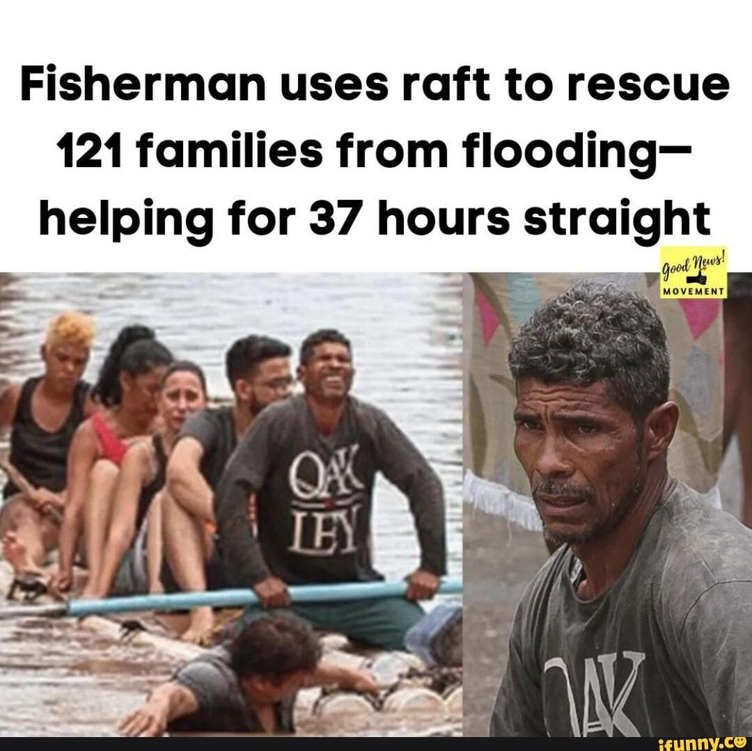 Fisherman uses raft to rescue 121 families from flooding- helping for ...