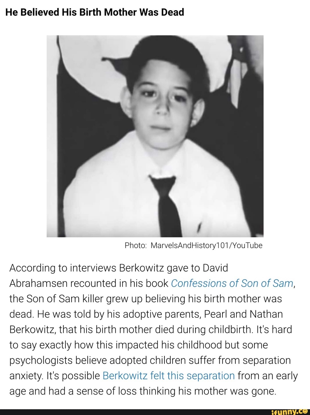 He Believed His Birth Mother Was Dead Photo: MarvelsAndHistory101 ...