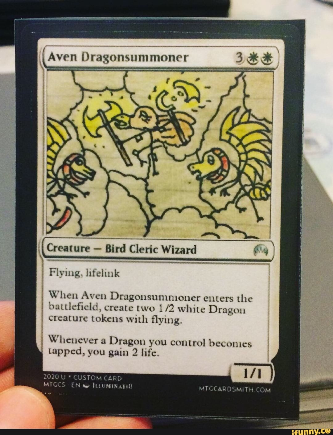 Aven Dragonsummoner Creature - Bird Cleric Wizard Flying, lifelink When ...