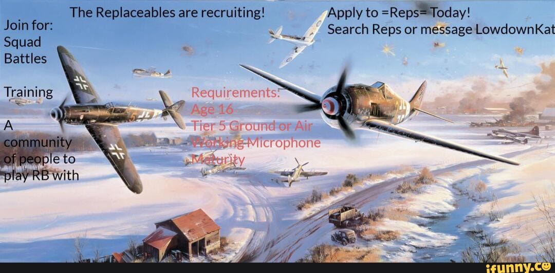 The Replaceables are recruiting! Apply to =Reps= Today! Join for ...