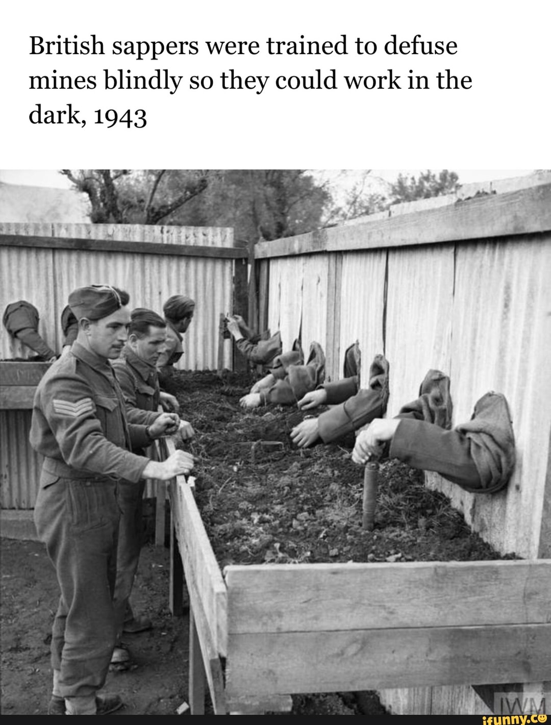 British sappers were trained to defuse mines blindly so they could work ...