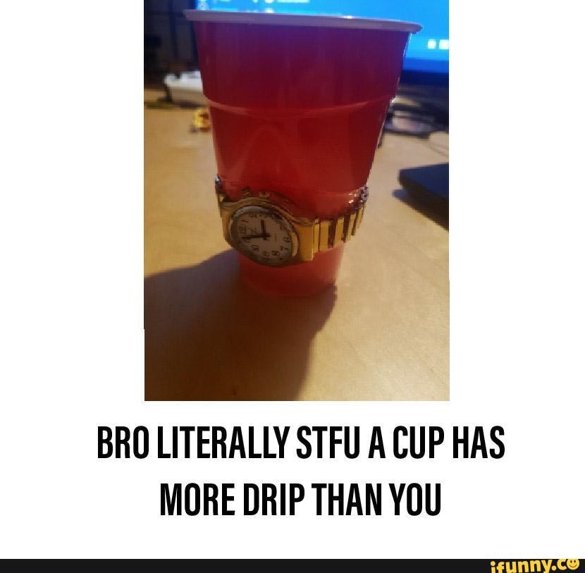 BRO LITERALLY STFU A CUP HAS MORE DRIP THAN YOU - iFunny