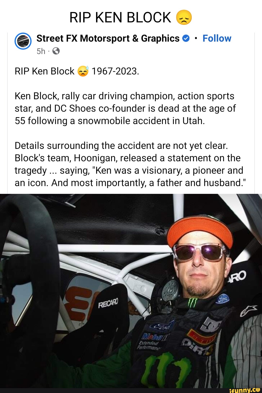 RIP KEN BLOCK Street FX Motorsport & Graphics Follow Sh RIP Ken Block ...