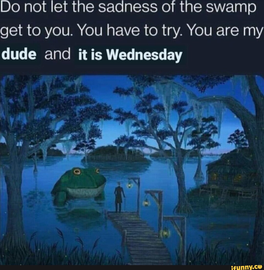 Do not let the sadness of the swamp get to you. You have to try. You ...